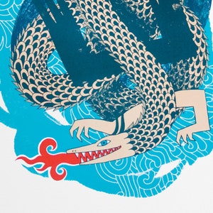River Lea Dragon, Golden Dragon Print, Original Limited Edition ...