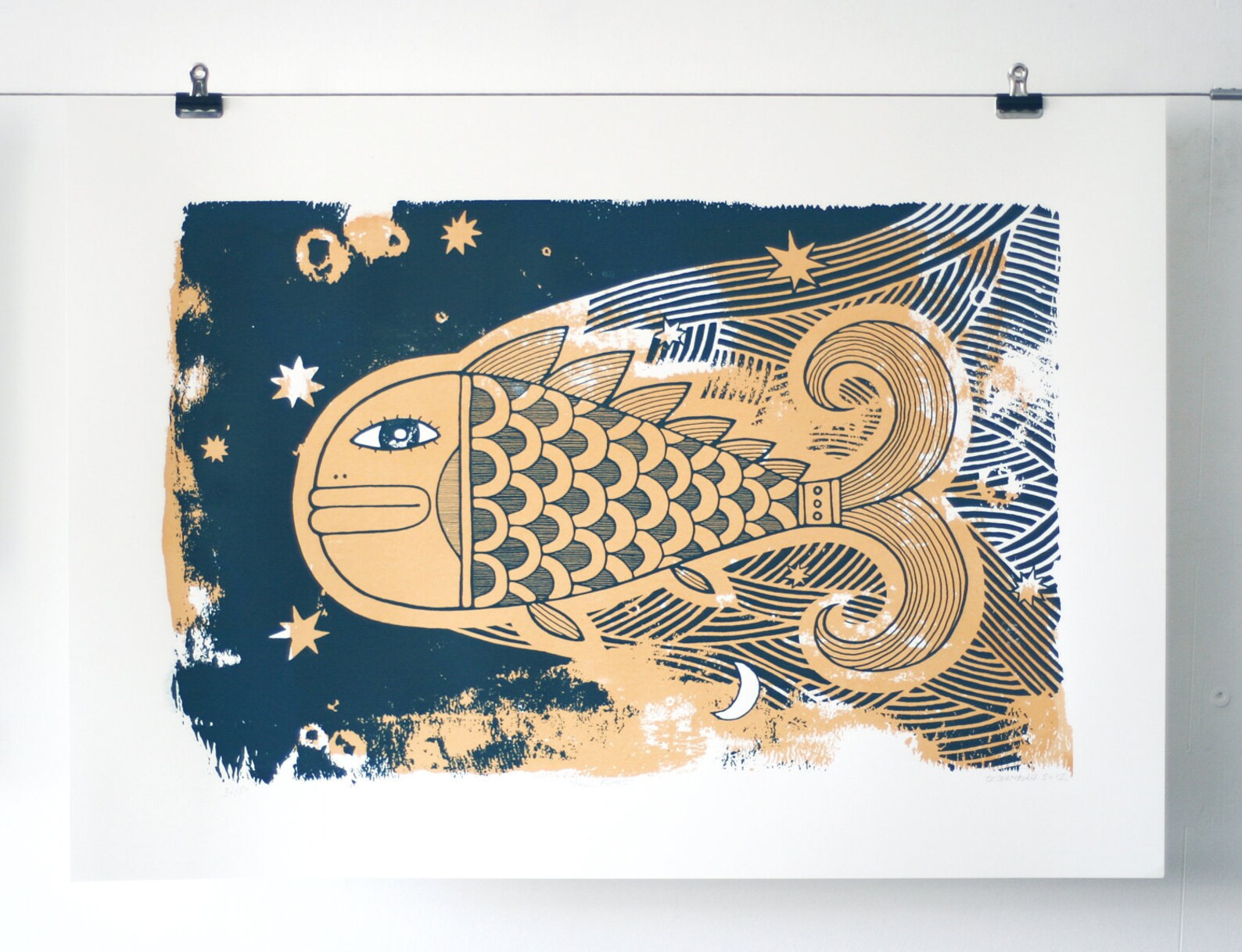 Magic Fish Print, Limited Edition Original Screenprint, 50x70 Cm, LAST ...