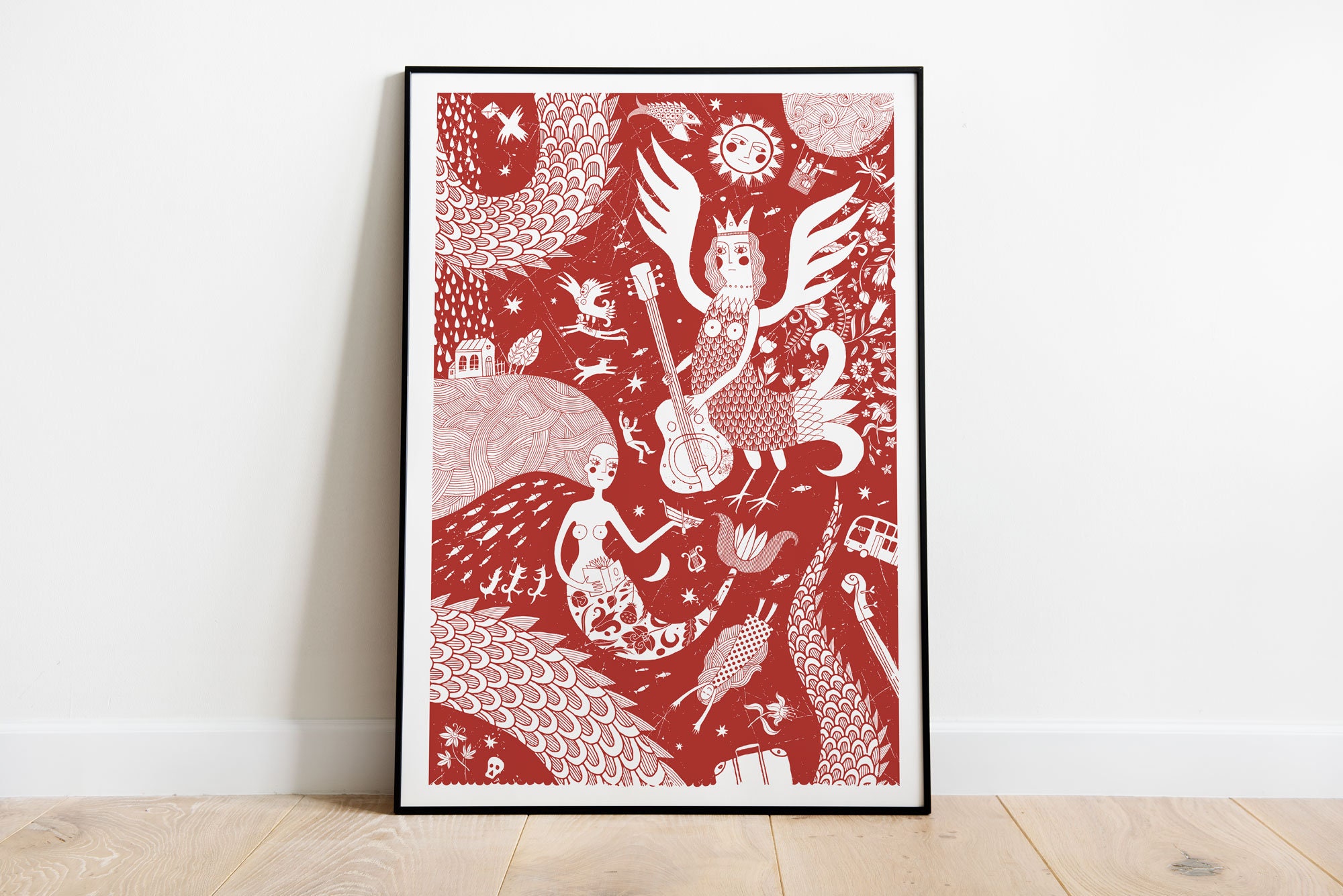Flight of Fancy, Original Screenprint, Mythical Creatures Print ...
