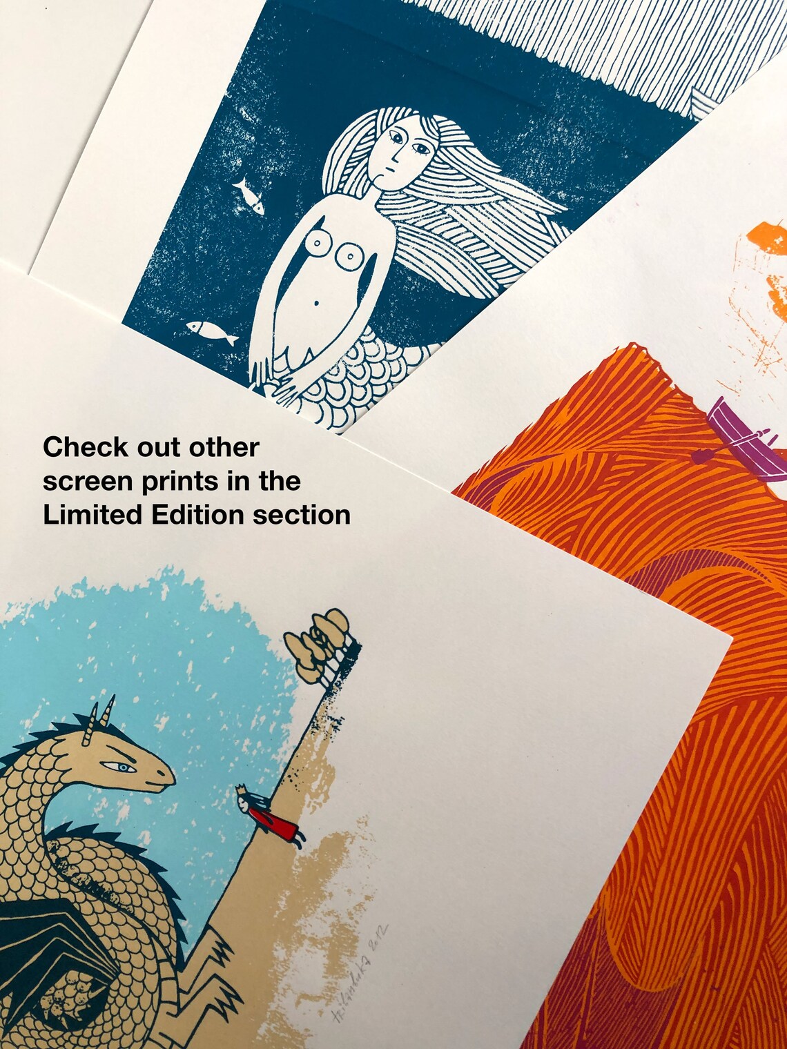 The Sea Monster Girl in a Boat Giant Fish Print Face Your - Etsy UK