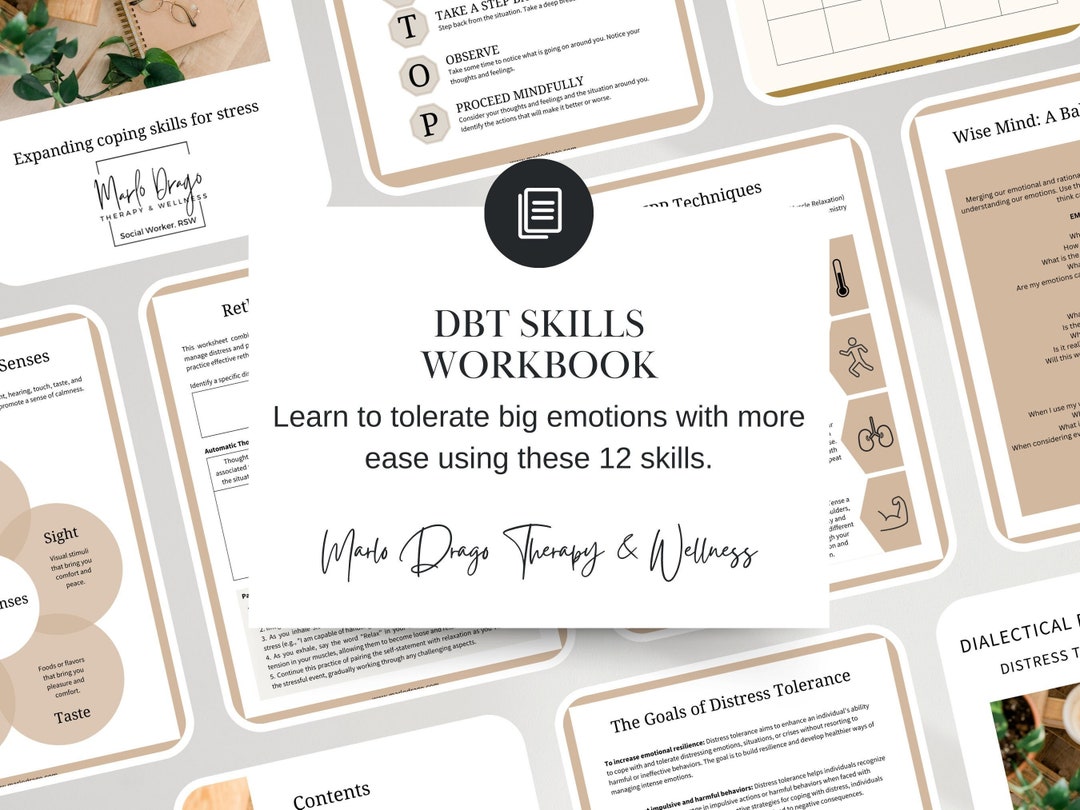 DBT Skills Workbook, Distress Tolerance, Coping Skills - Etsy