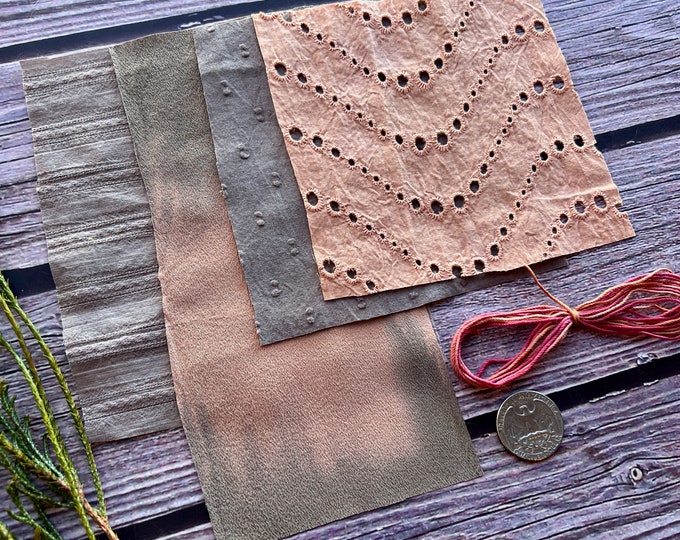 Plant Dyed Fabric Sampler Slow Stitching Kit, Visible Mending ...