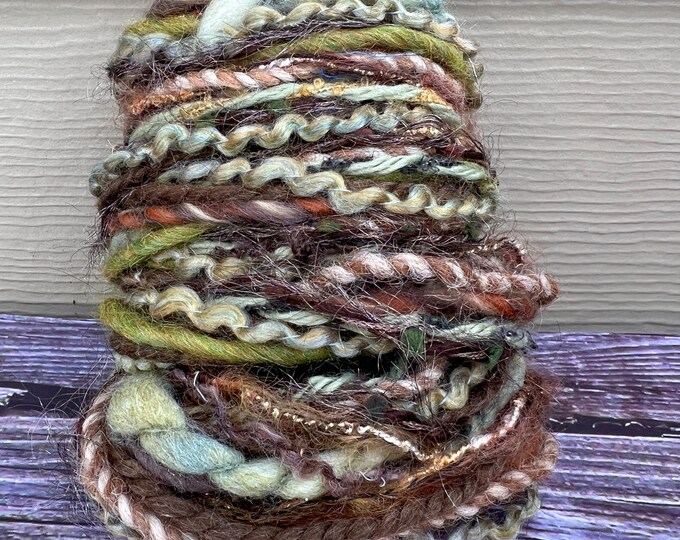 Forest Sustainable Art Yarn Bundle & Upcycled Weaving Fiber Pack Fiber ...
