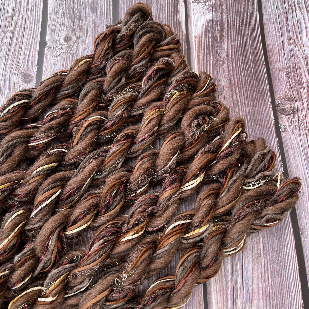 Chocolate Sustainable Art Yarn Bundle & Upcycled Weaving Fibre Pack ...