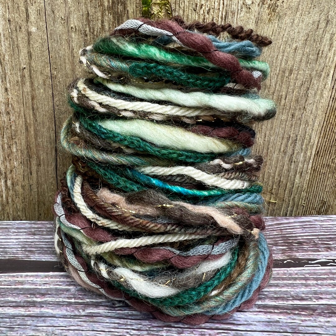 Evergreen Sustainable Art Yarn Bundle & Upcycled Weaving Fibers Mini ...