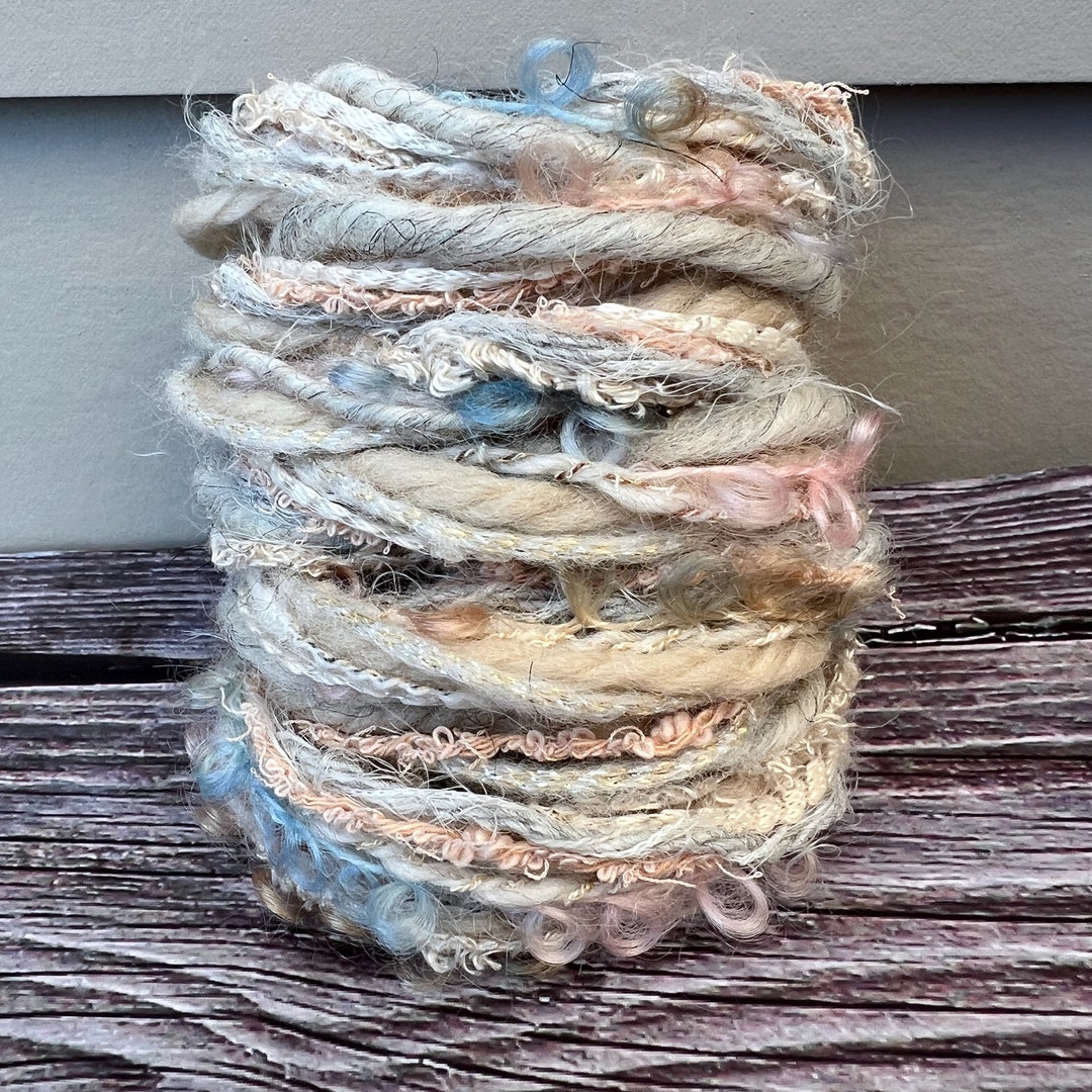 Seashell Sustainable Art Yarn Bundle & Upcycled Weaving Fiber Pack Mini ...