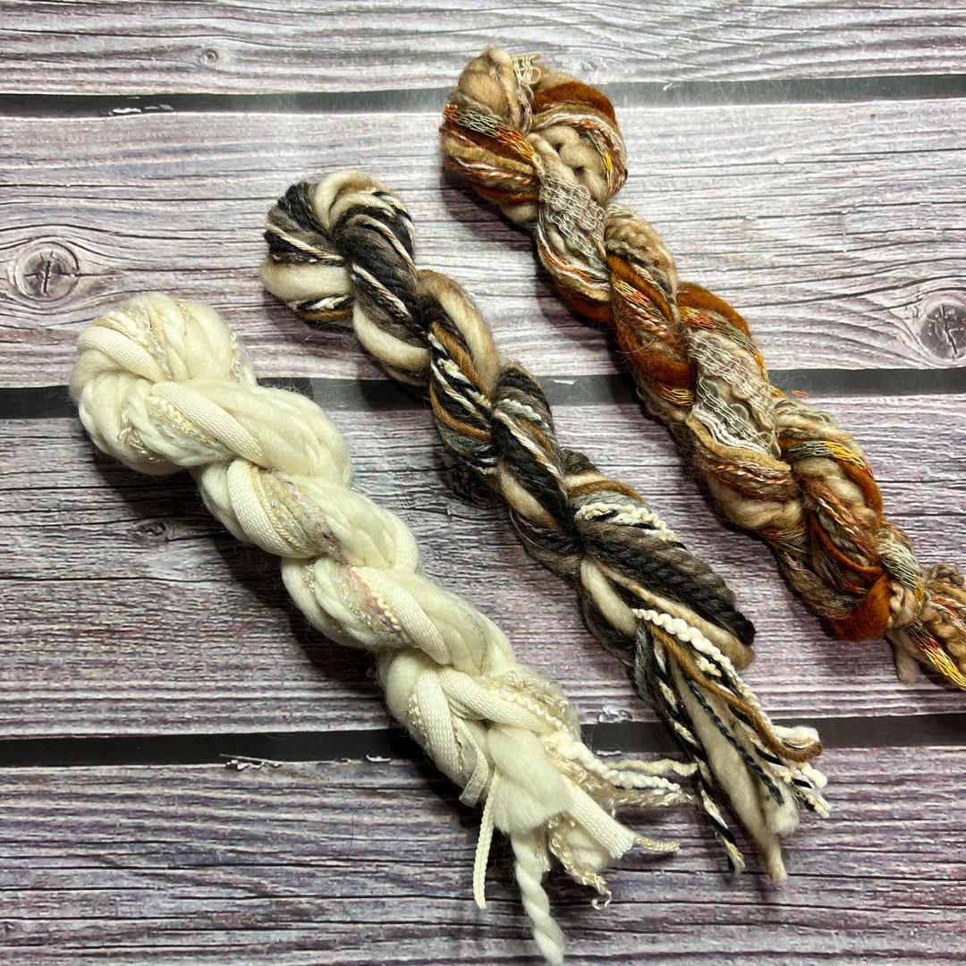 Sustainable Mini Art Yarn Bundle Upcycled Weaving Loom Sampler, Fiber ...