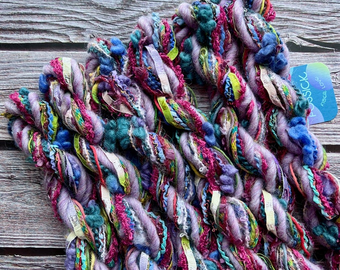 Wildflower Sustainable Art Yarn Bundle & Upcycled Weaving Fiber Pack ...