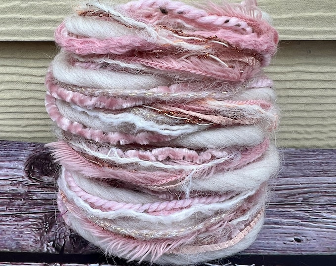 Blush Sustainable Art Yarn Bundle & Upcycled Weaving Fiber Pack Fiber ...