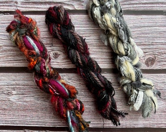 Wildflower Sustainable Art Yarn Bundle & Upcycled Weaving Fiber Pack ...