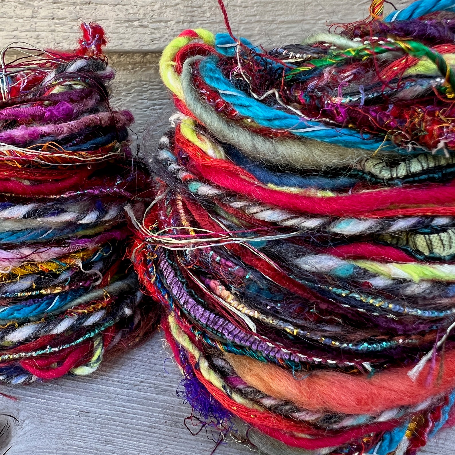 Fireworks Sustainable Art Yarn Bundle & Upcycled Weaving Fiber - Etsy