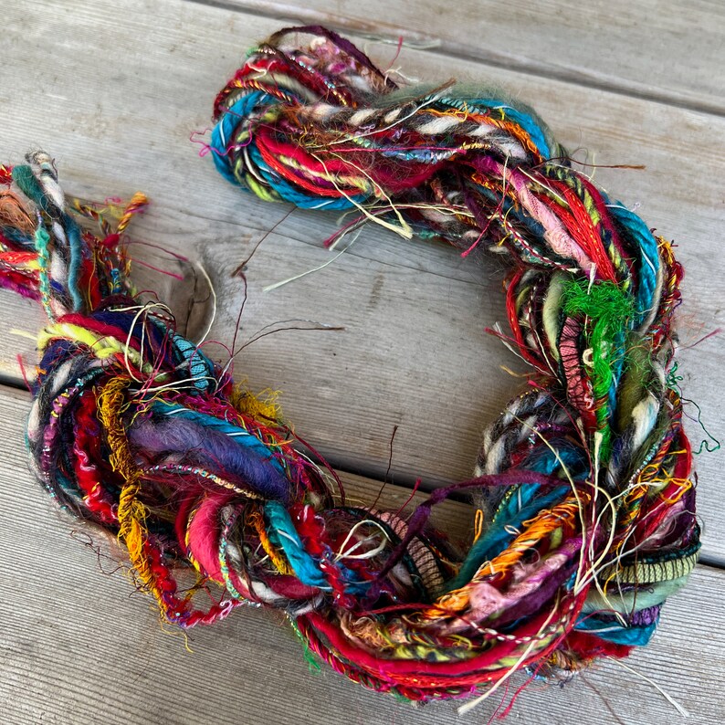 Fireworks Sustainable Art Yarn Bundle & Upcycled Weaving Fiber - Etsy