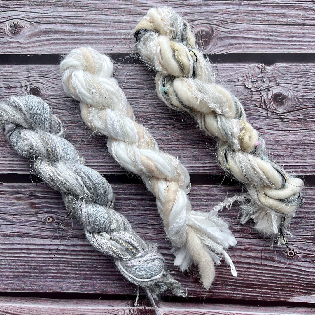 Sustainable Mini Art Yarn Bundle Upcycled Weaving Fiber Sampler, Loom ...