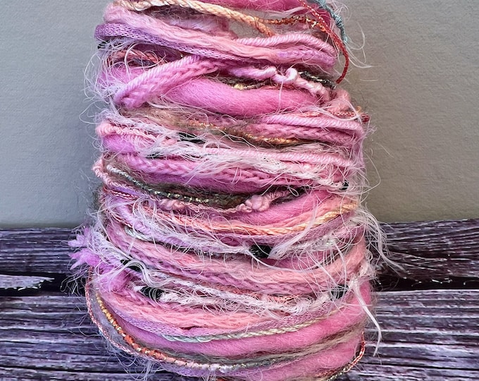 Blossom Sustainable Art Yarn Bundle & Upcycled Weaving Fibers Mini Loom ...