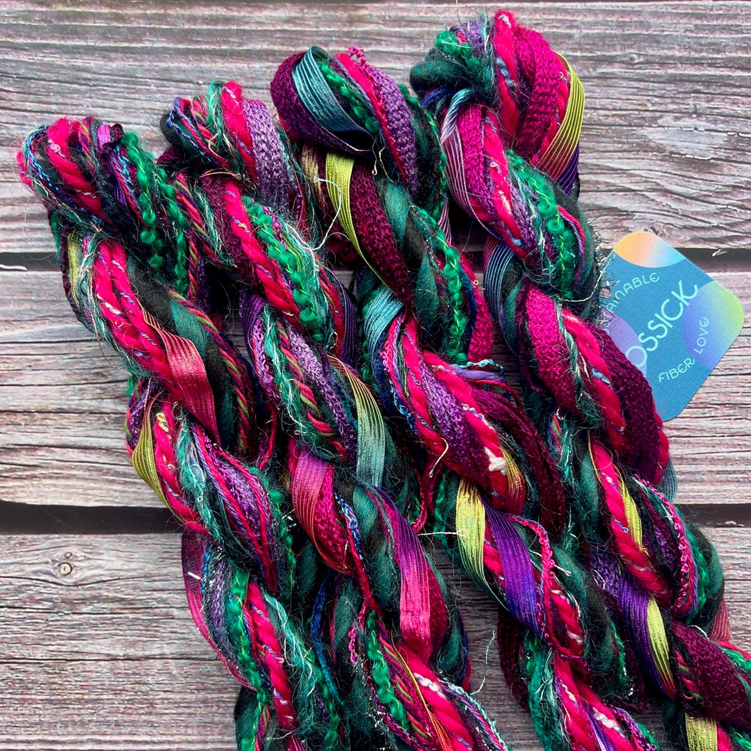 Maypole Sustainable Art Yarn Bundle & Upcycled Weaving Fiber Pack Mini ...