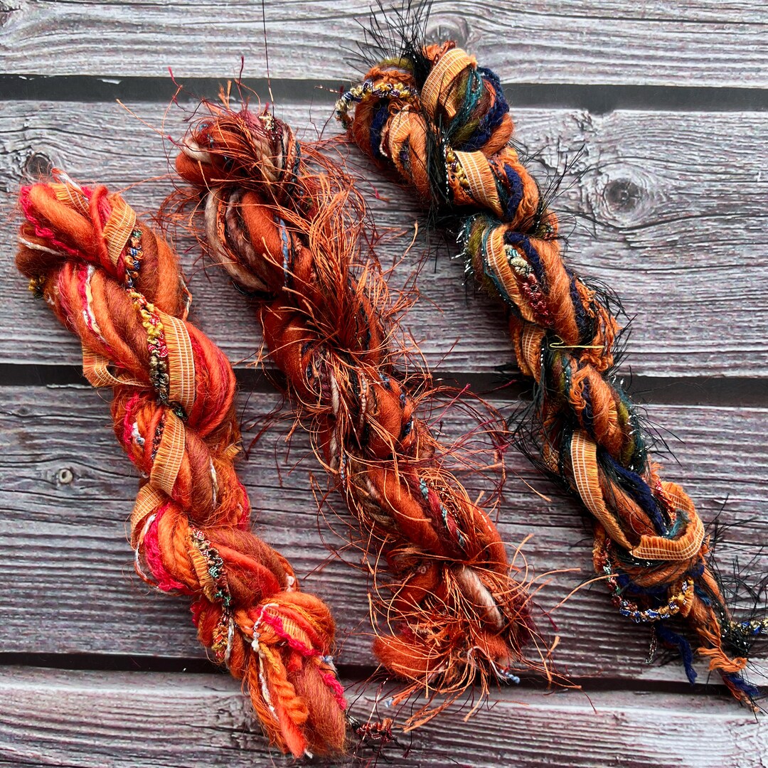 Sustainable Mini Art Yarn Bundle Upcycled Weaving Loom Fiber Sampler ...