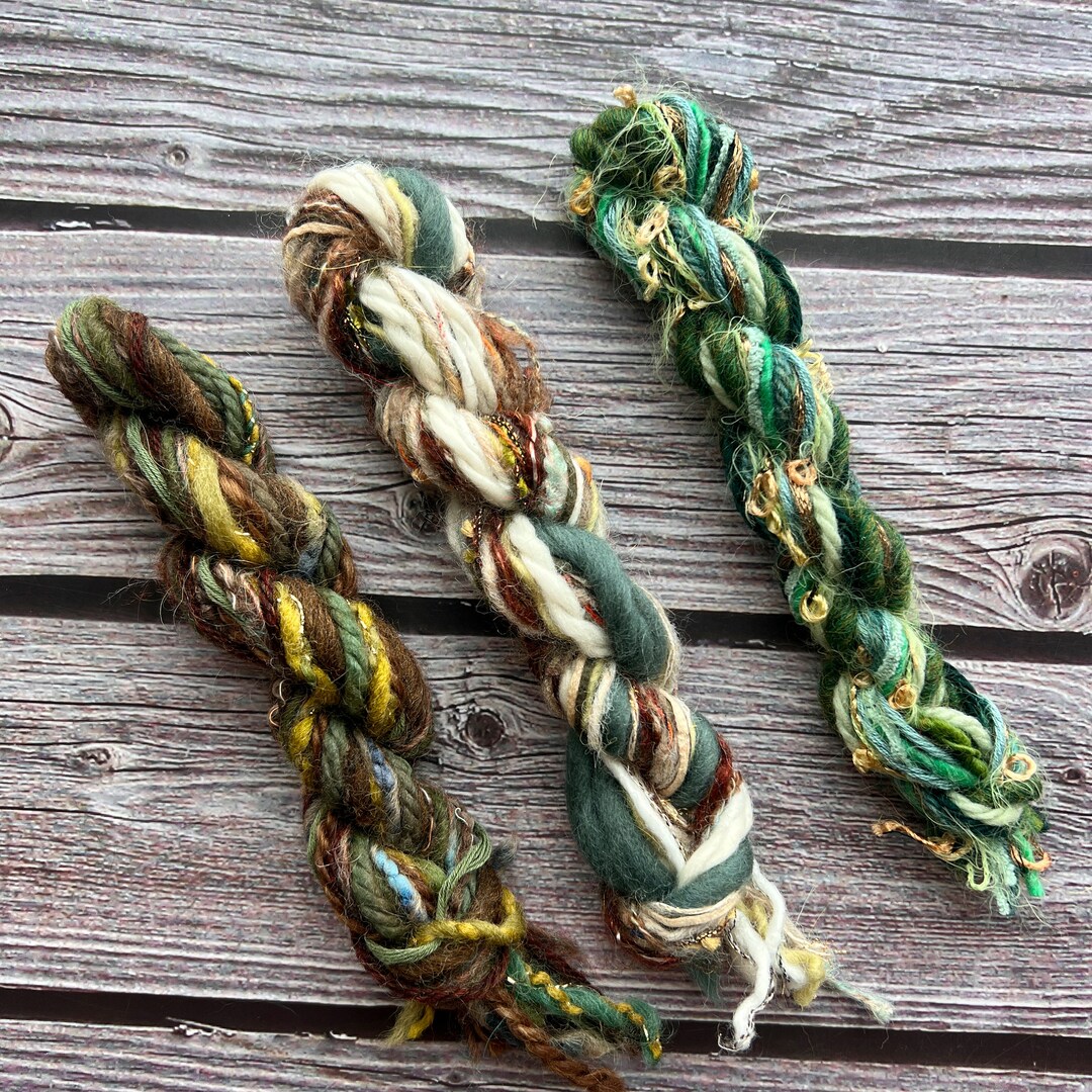 Sustainable Mini Art Yarn Bundle Upcycled Weaving Fiber Sampler, Loom ...