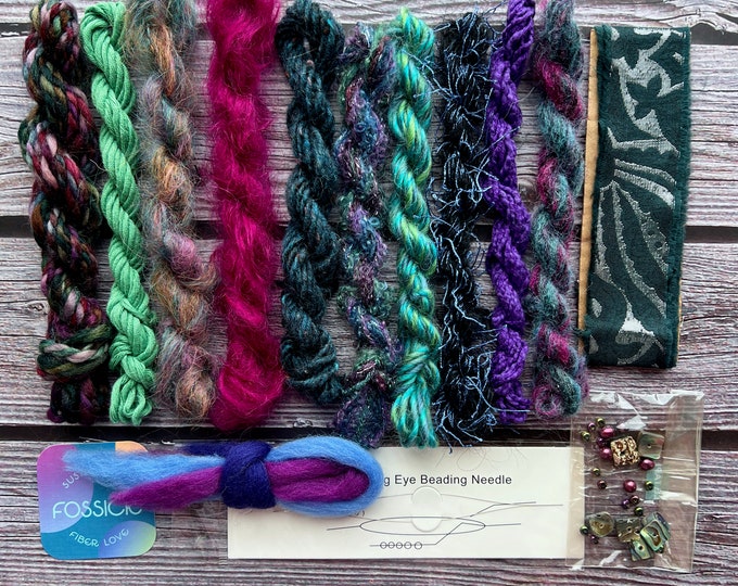 Aurora Sustainable Weaving Fiber Pack | Upcycled Yarn Sampler | Fiber ...