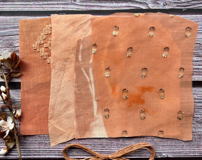 Plant Dyed Fabric Sampler Slow Stitching Kit, Visible Mending ...