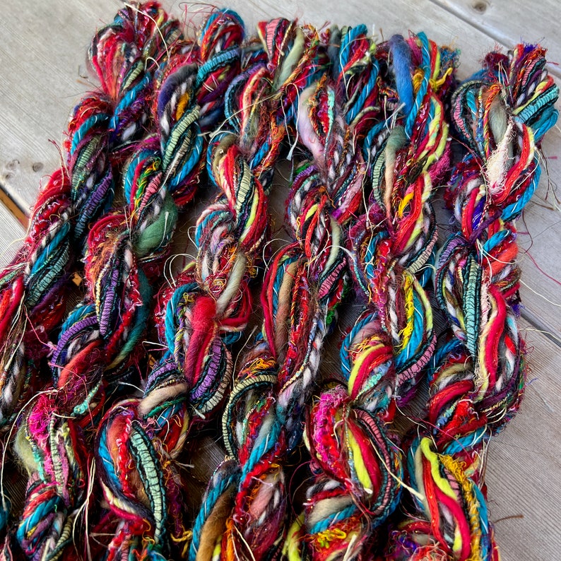 Fireworks Sustainable Art Yarn Bundle & Upcycled Weaving Fiber - Etsy