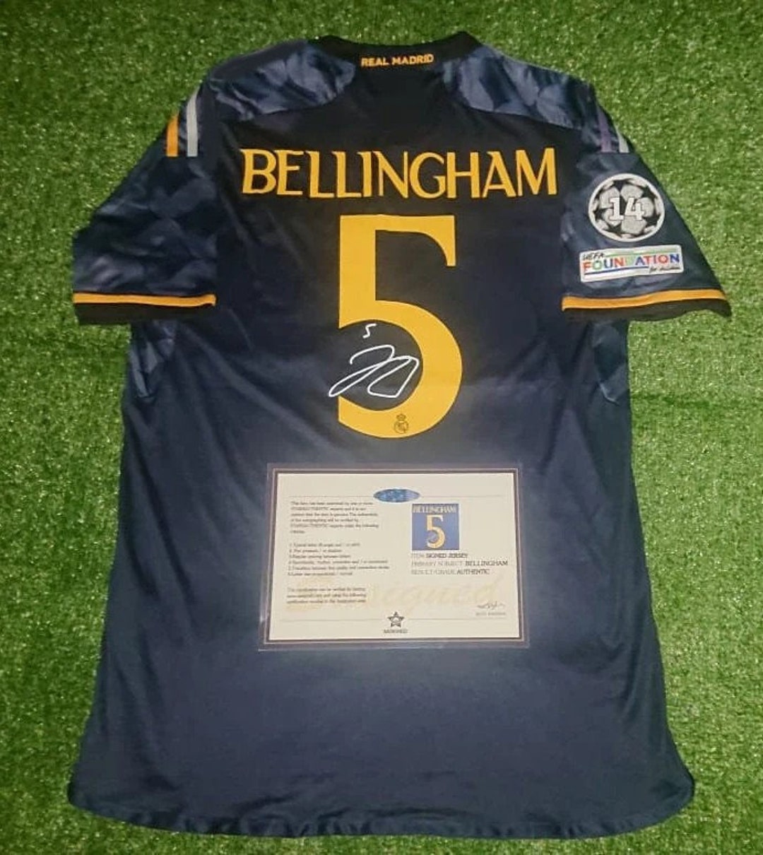 SIGNATURE Jude Bellingham Real Madrid AWAY Signature Shirt/jersey COA ...
