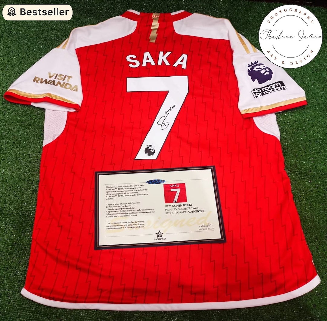 SIGNATURE Bukayo Saka SIGNED Arsenal Signature Shirt/jersey COA 23/24 ...