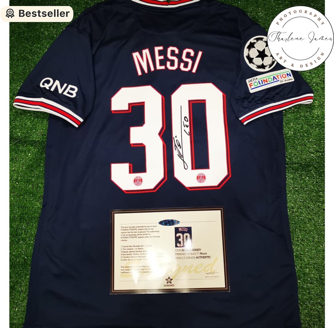 SIGNATURE Lionel Messi PSG Home Signature Shirt/jersey COA Retro , Best ...