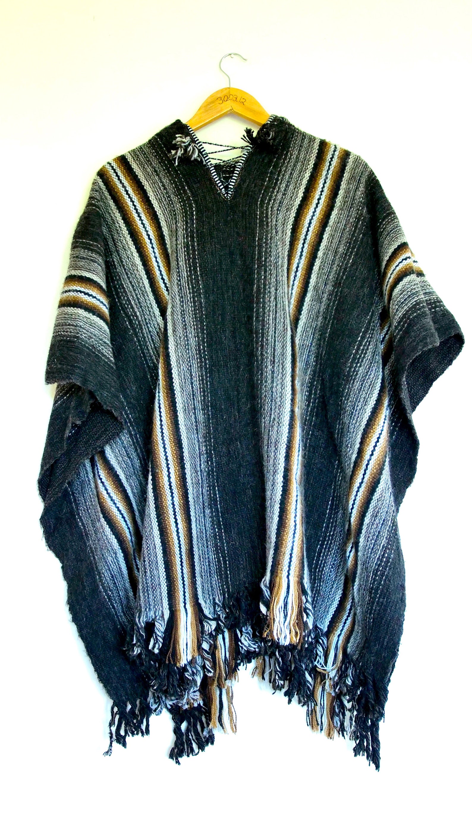 Large Alpaca Poncho with Hood/ Alpaca poncho/ Men's Alpaca | Etsy