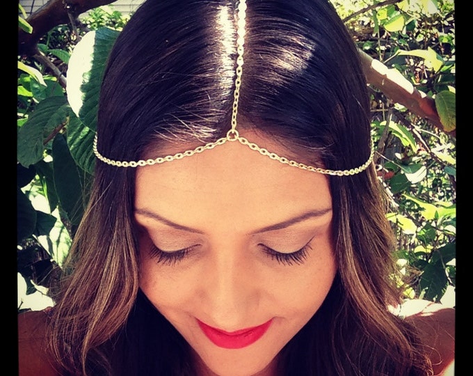 Single Strand Draping Head Chain Gold Plated or Silver Adj - Etsy