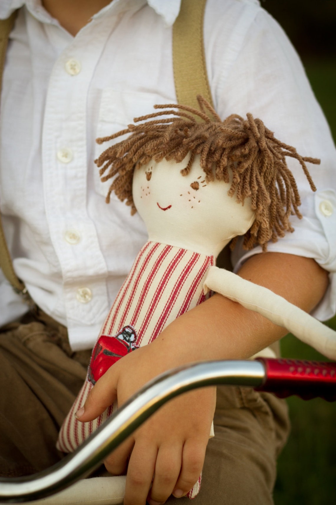 Handmade Boy Rag Doll With Freckles, Waldorf Cloth Boy Doll With Red ...