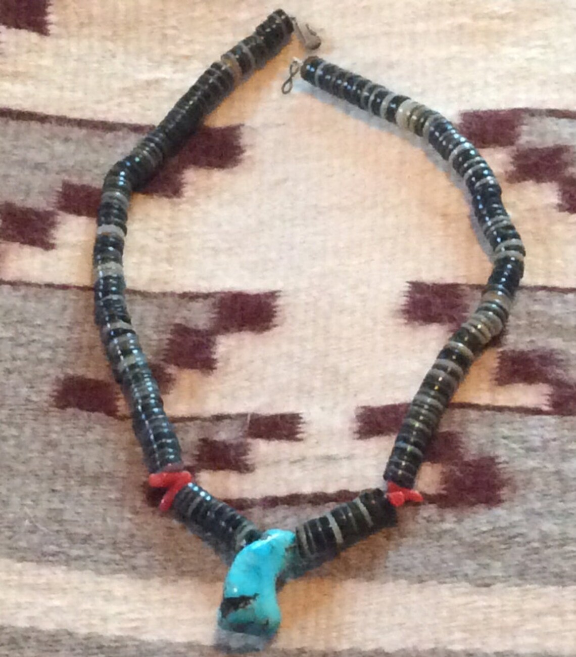 Vintage Turquoise Coral & Heishi Necklace - Etsy