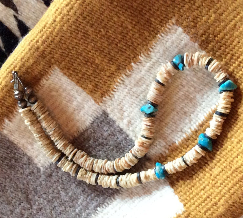 Vintage Native American Heishi & Turquoise Necklace - Etsy