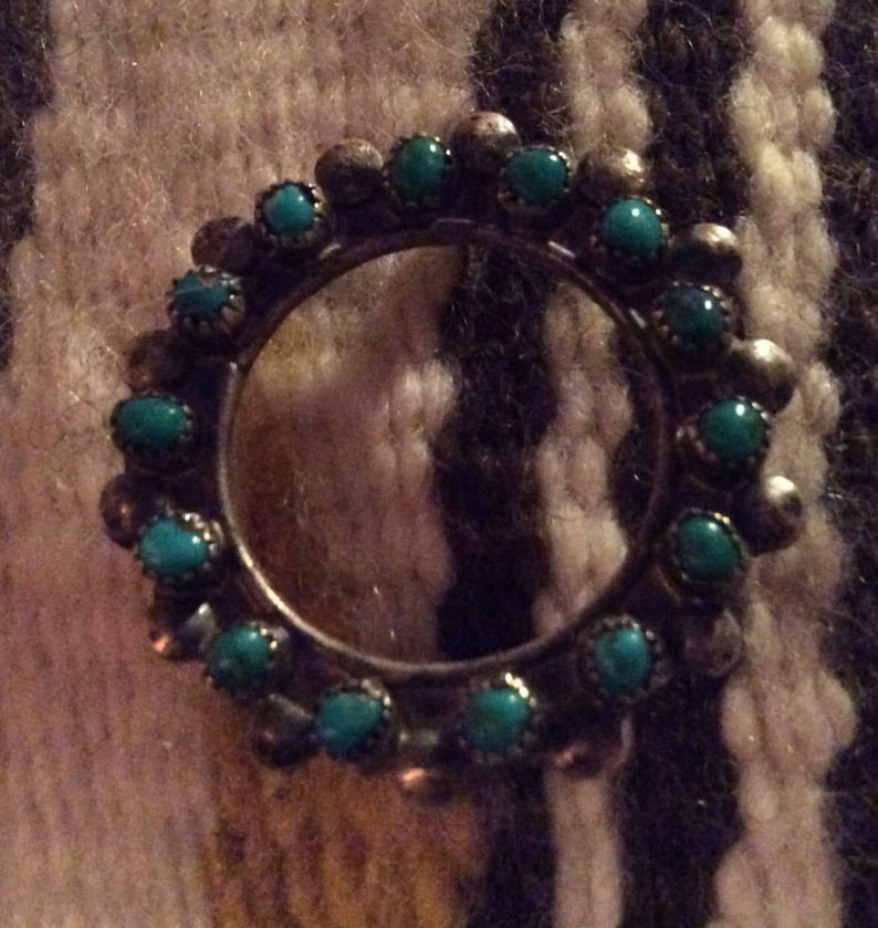 Vintage Zuni Snake Eye Turquoise Brooch Pin - Etsy