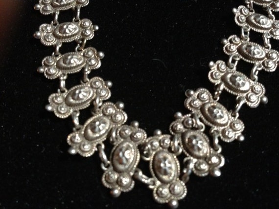 Antique Handmade Silver Bracelet Marked 835 - Gem