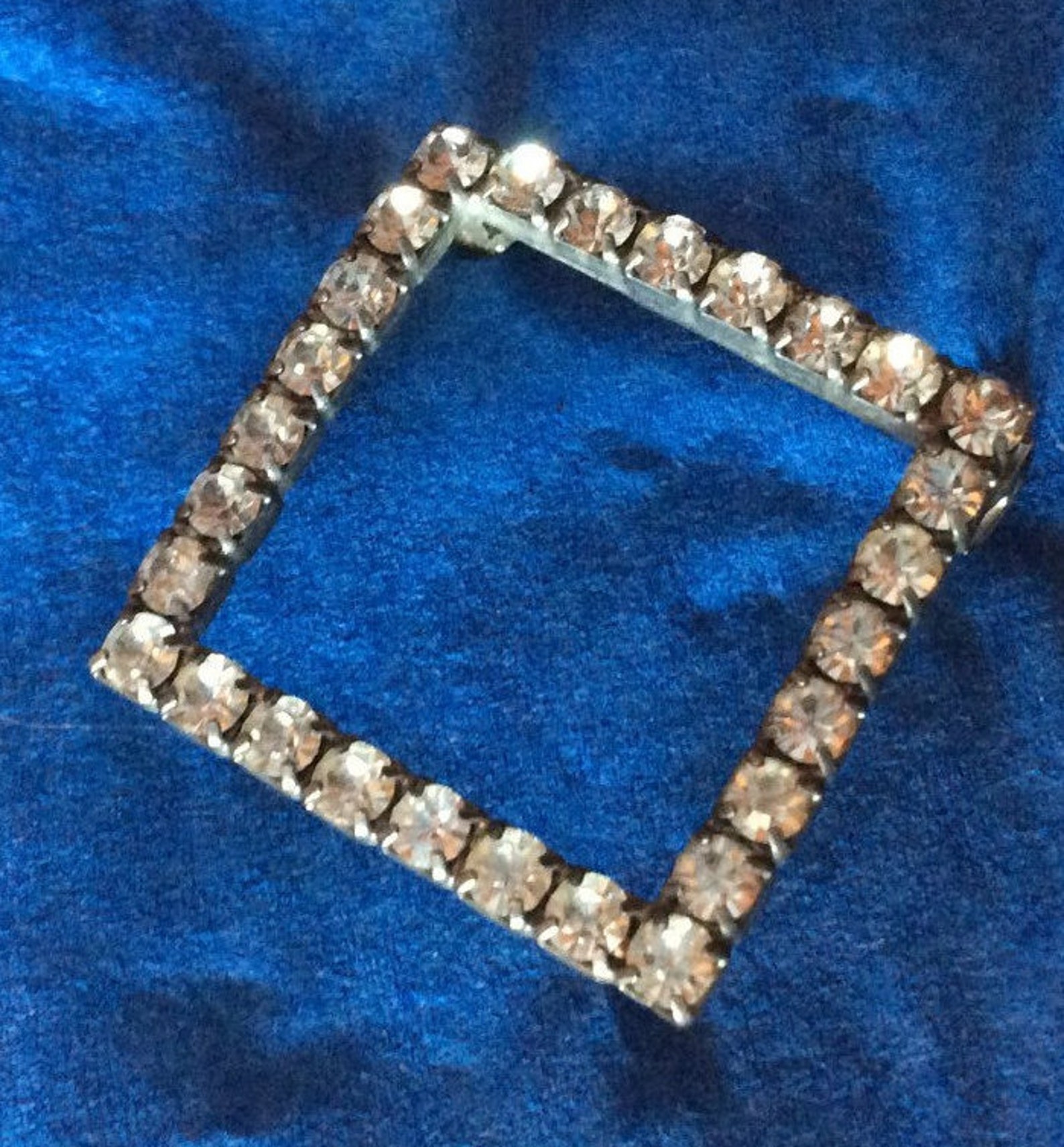 Vintage Square Rhinestone Brooch Pin - Etsy