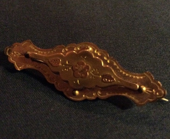 Antique Signed Brooch Pin with Original C Clasp - Gem