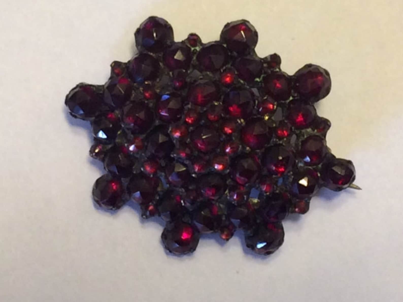 Sale Antique Victorian Bohemian Garnet Brooch Pin With Tube Hinge ...