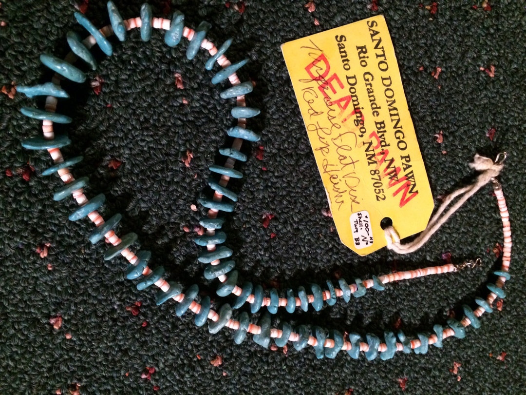 Vintage Native American Dead Pawn Turquoise Necklace - Etsy