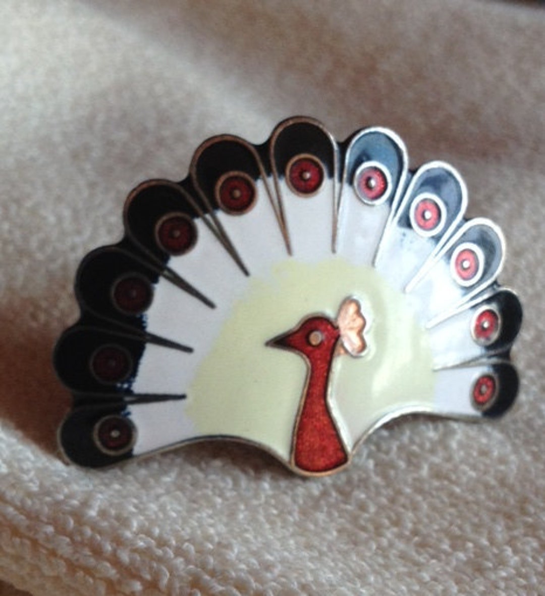 Único Pin de Broche de Pavo Real Esmaltado Antiguo o Vintage - Etsy España