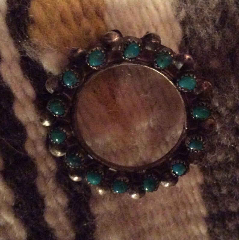 Vintage Zuni Snake Eye Turquoise Brooch Pin - Etsy
