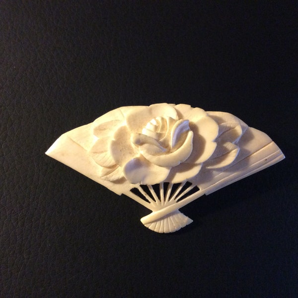Carved Ivory Brooch - Etsy