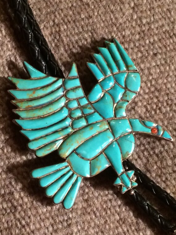 Circa 1950s Handmade Zuni Turquoise Channel Inlay Nat… - Gem