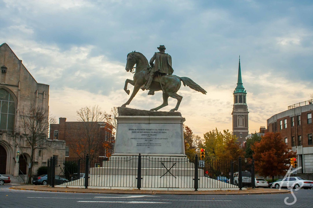 JEB Stuart Monument on Monument Ave in Richmond Va. Civil War Photo Art ...