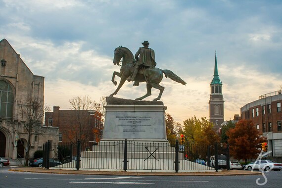 JEB Stuart Monument on Monument Ave in Richmond Va. Civil War | Etsy