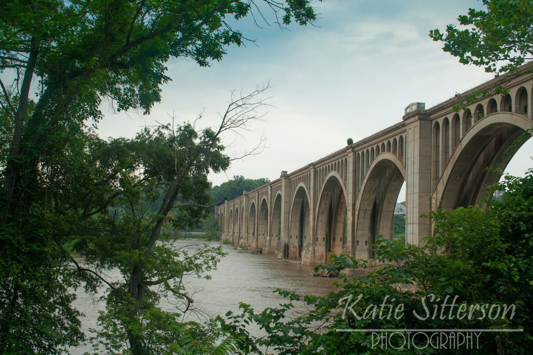8x10 Richmond Va James River Railway Bridge, Train Photo Virginia ...