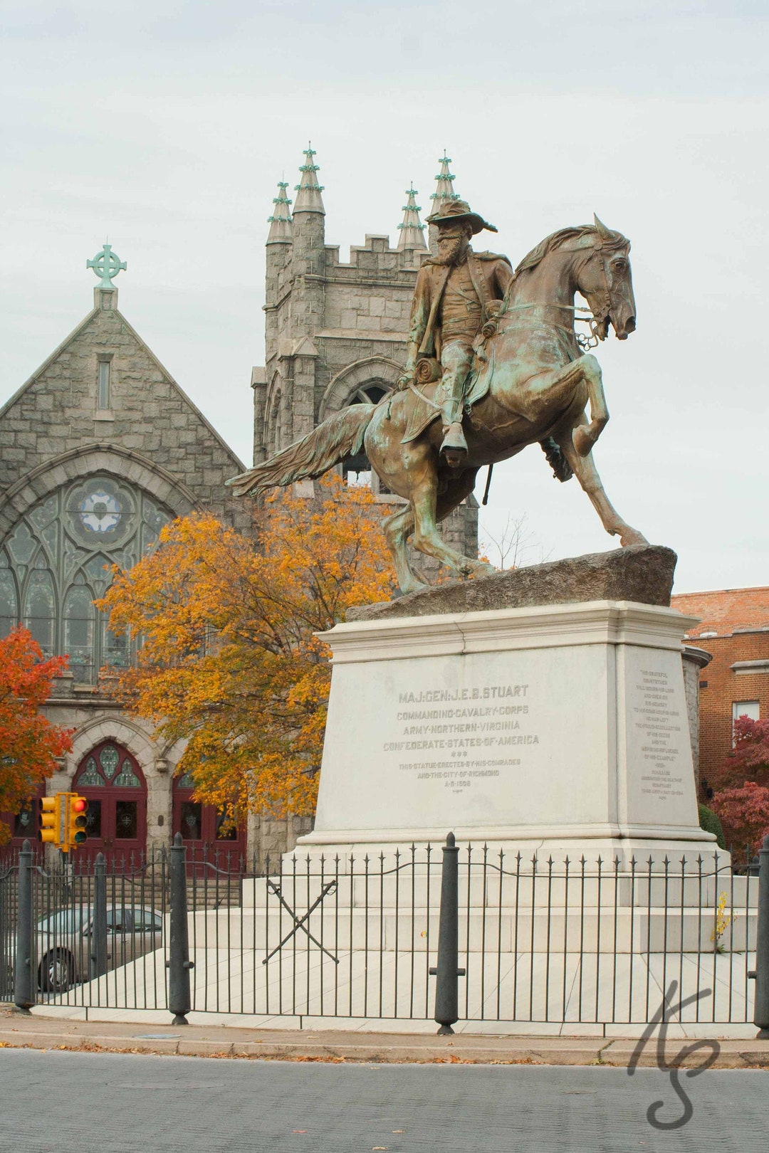 JEB Stuart Monument in Fall, Richmond Va. Civil War Photo Art ...
