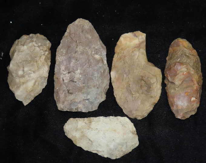 5 Paleo Flint Blade Tool Knife Point Arrowheads Indian Artifact - Etsy