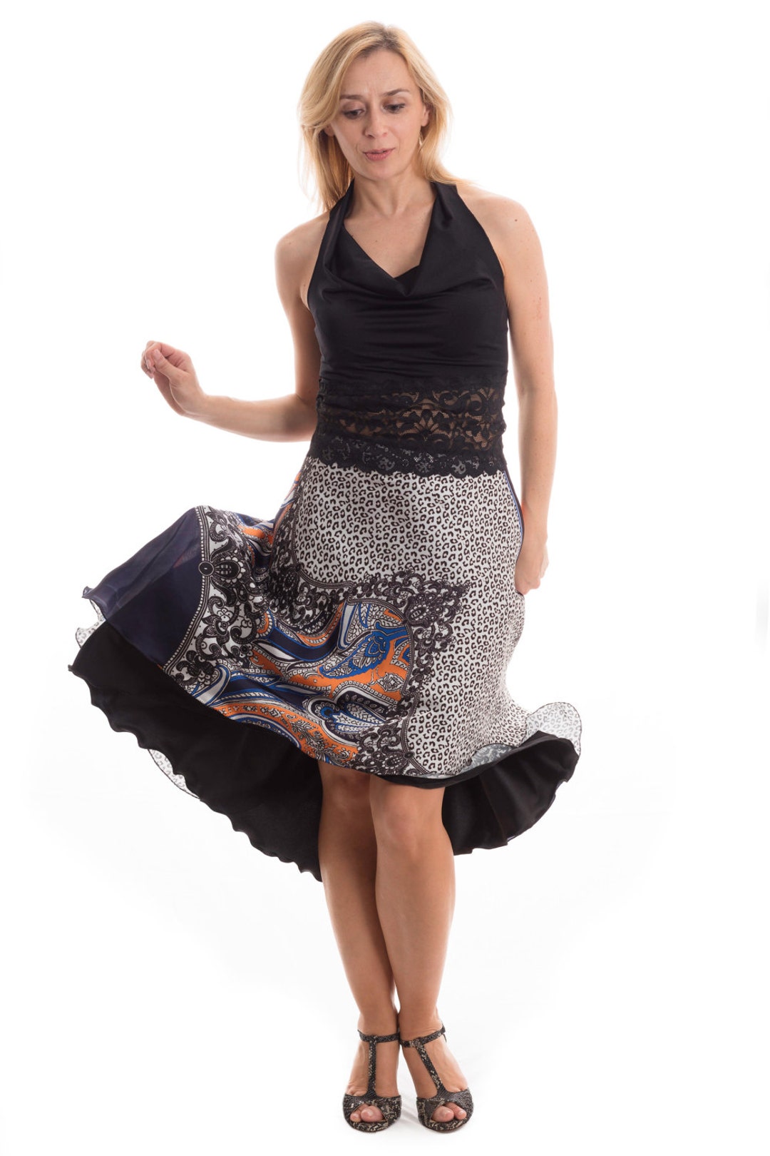 Madame Aggie - Jupe de danse tango asymétrique deux épaisseurs. - Etsy ...