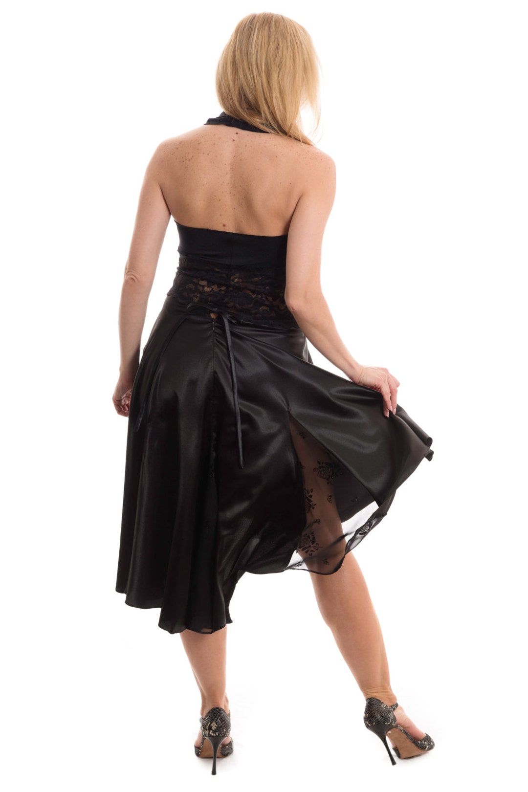 Ladies Tango Dance Skirt - Madame Betti. Classic Black Tango Skirt With ...