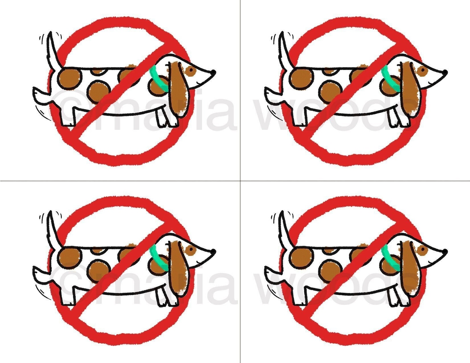 Printable Dog No Peeing Sign. Downloadable, Digital Art. Fun Keep off ...